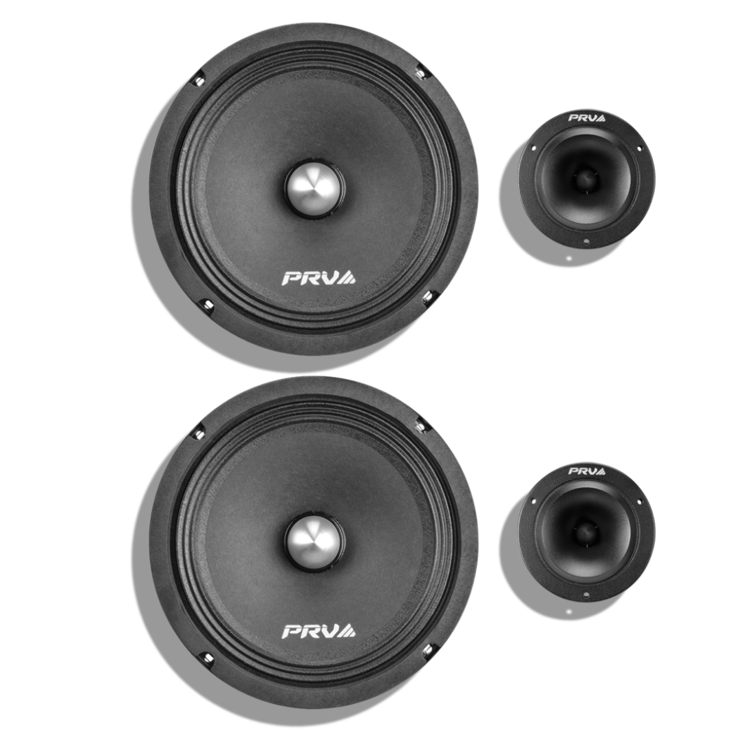 PRV Audio Gold Single 8" Speakers + Single 3-1/2" Tweeters Kit | Custom ...