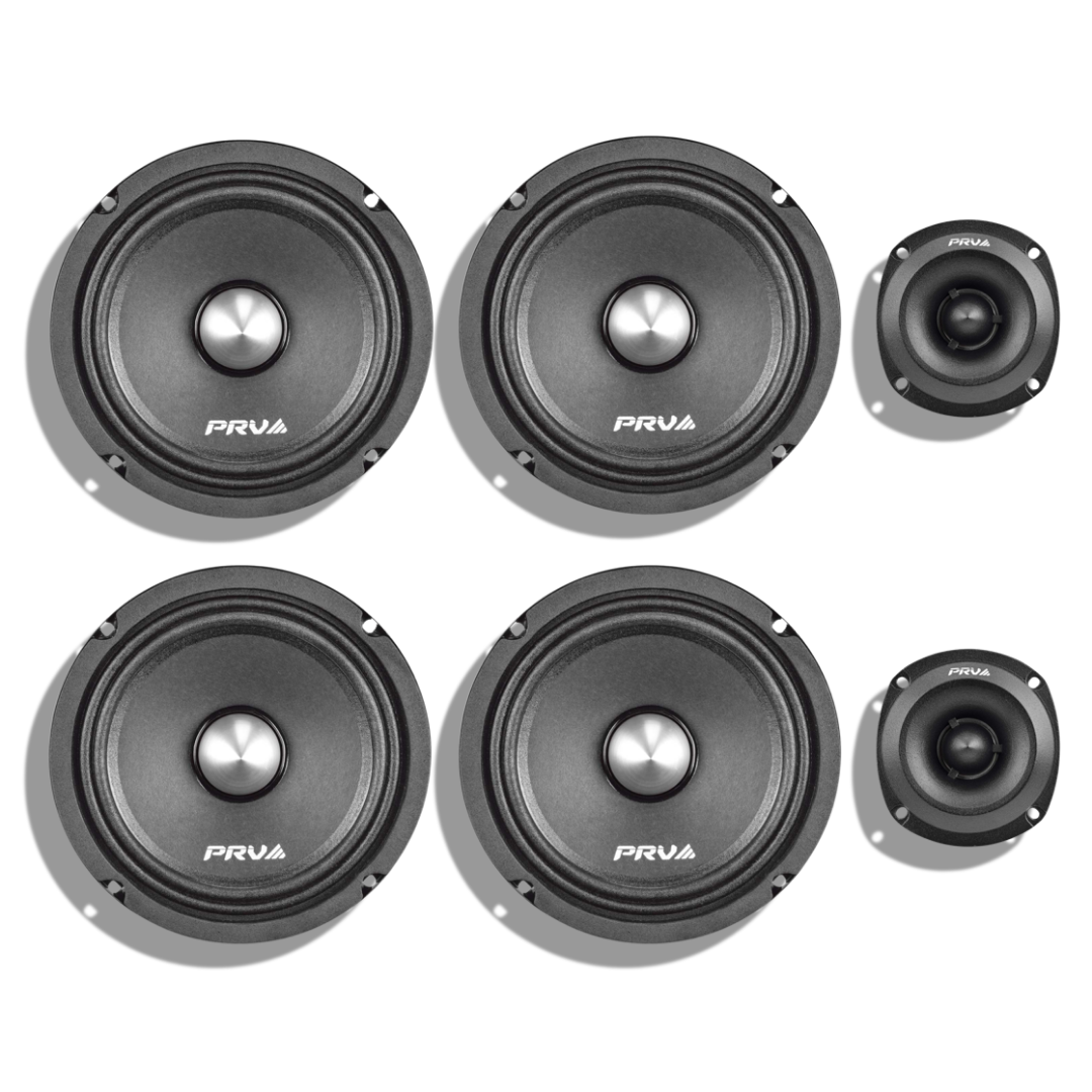 PRV Audio Silver Dual 6-1/2" Speakers + Single 3-1/2" Tweeters Kit ...